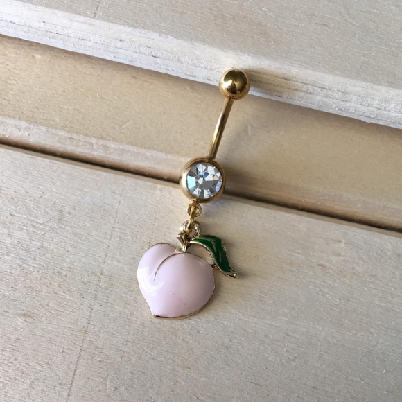 Jewelry | Gold Peach Belly Button Ring | Poshmark